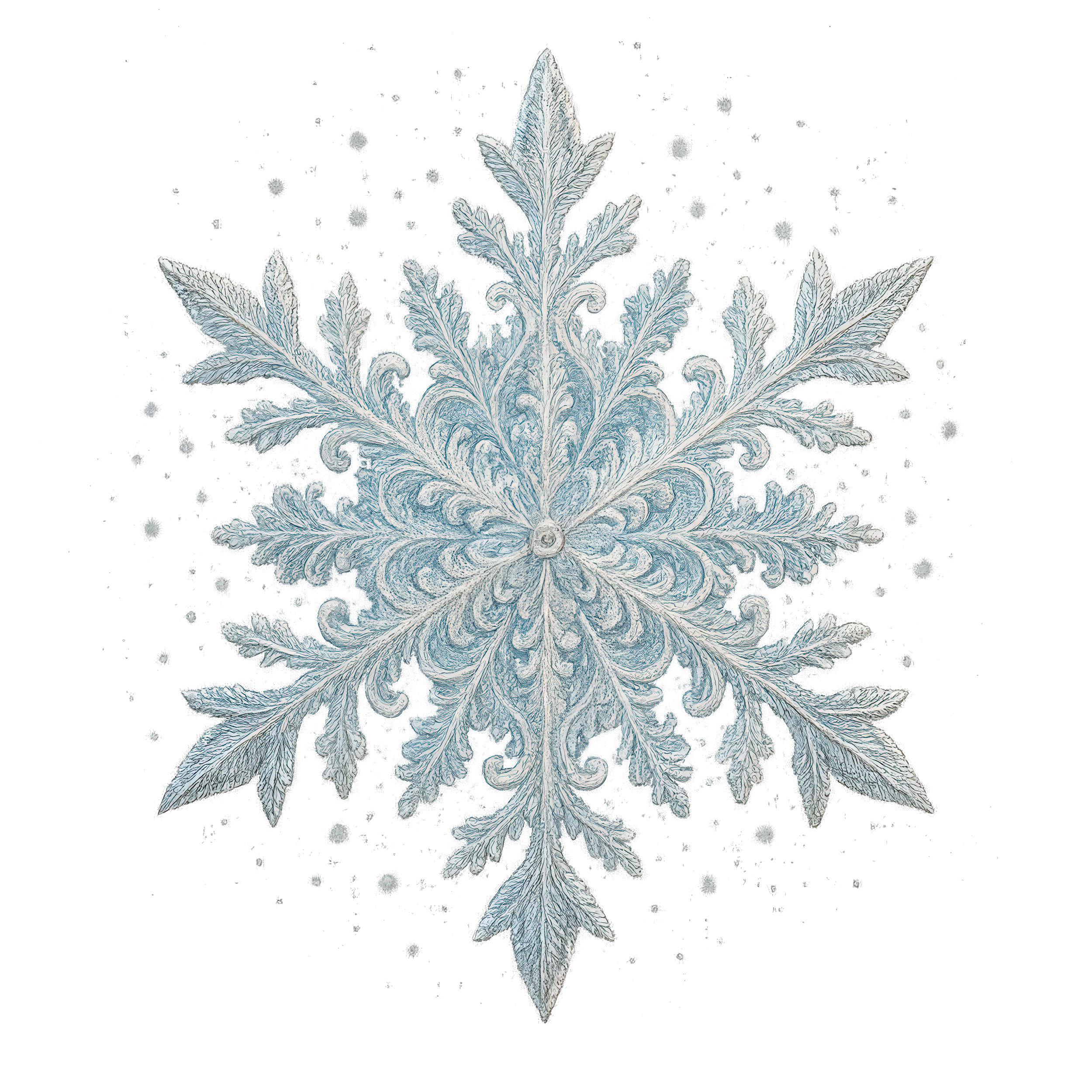 Blue Glitter Snowflake Clipart Bundle: Winter Frozen PNG (digital ...