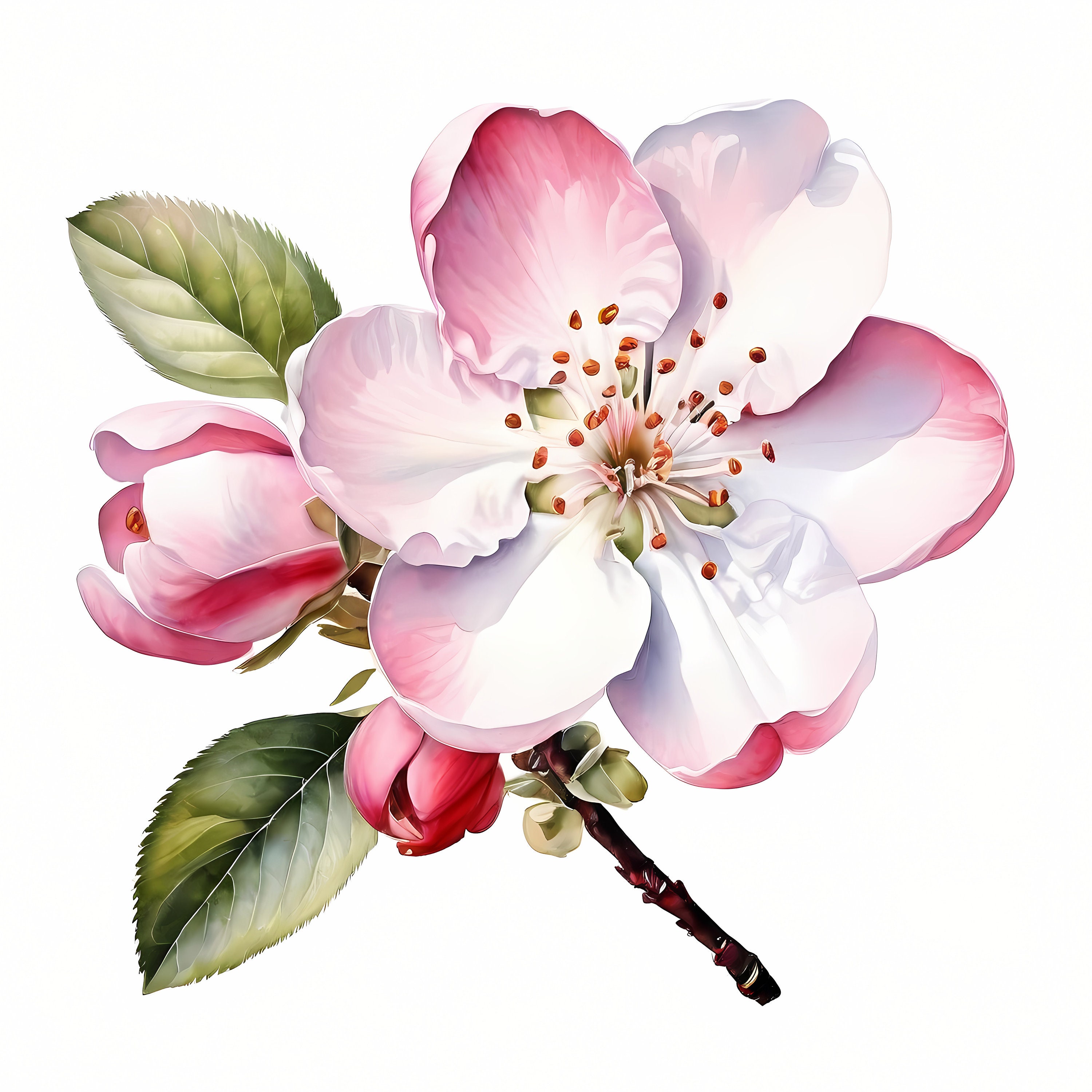 Apple Blossom Clipart | Floral Bundle, Commercial Use (digital Download ...