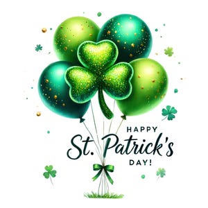 Saint Patrick's Day Balloons Clipart | 10 High-quality Designs | Happy ...
