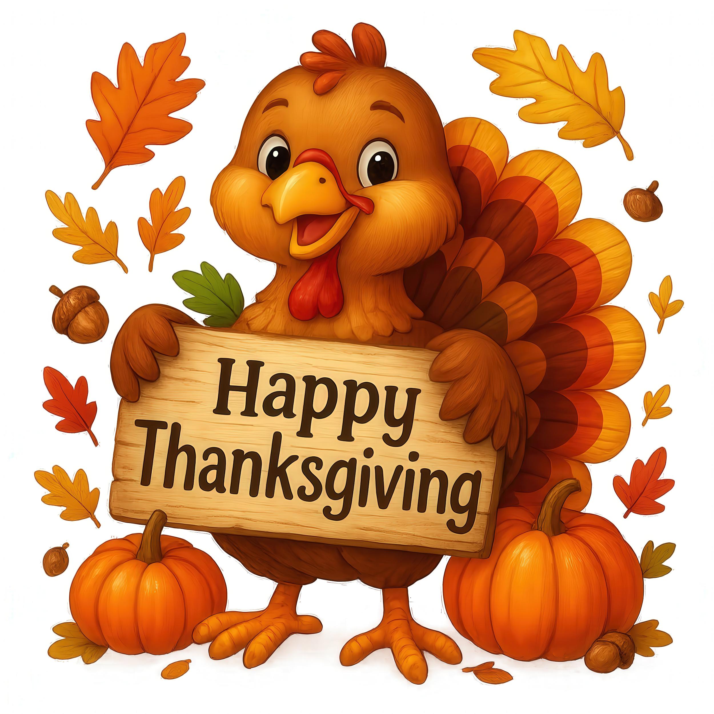 Thanksgiving Clipart Bundle: Turkey Day Designs, Happy Thanksgiving Png ...
