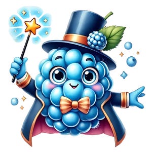 Cute Blue Raspberry Clipart | 11 High-quality Jpgs | Adorable Kawaii ...