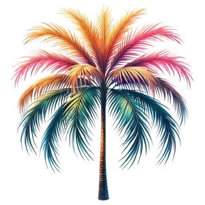 Palm Tree Clipart | 15 High-quality Jpgs | Tropical Palm Tree Clipart ...