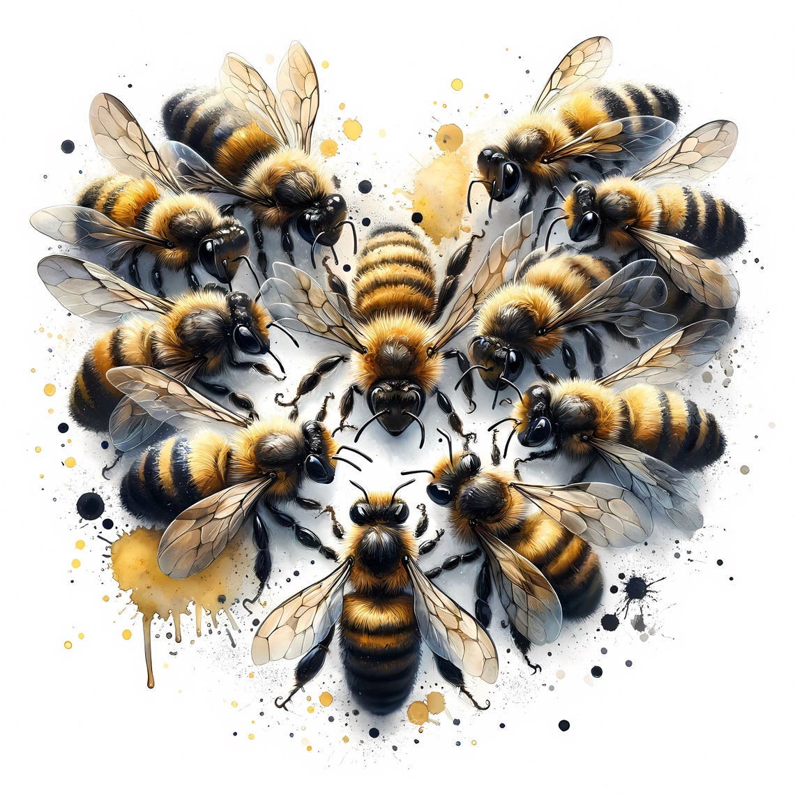 Bee Clipart | 11 High-quality Jpgs | Clipart Bundle | Beekeeping | Wall ...