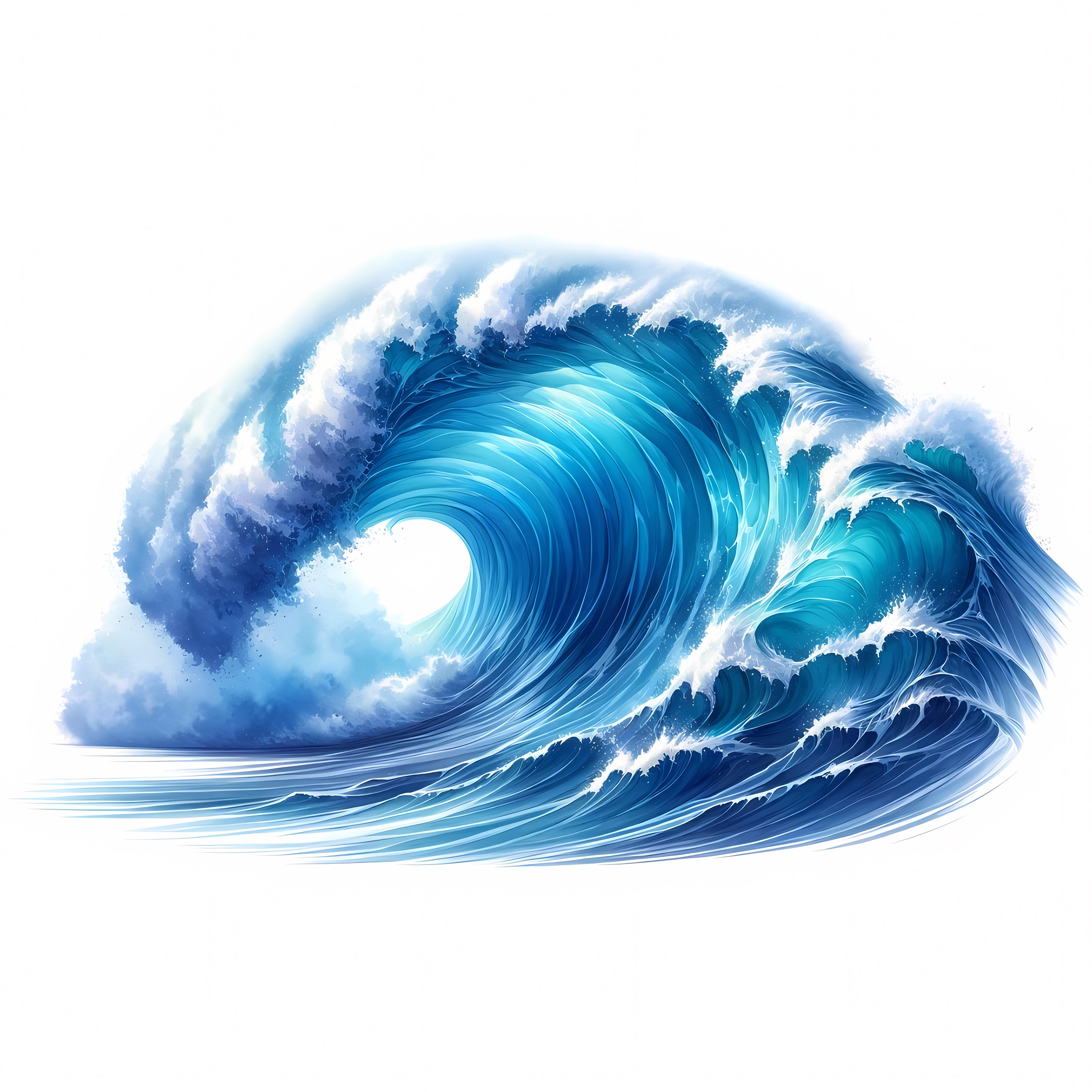 Ocean Wave Clipart | Summer Beach Art Prints (digital Download) Set of ...