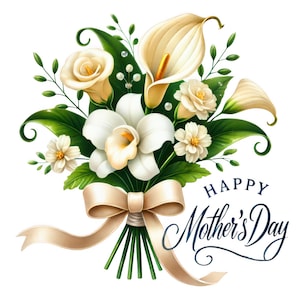 Mother's Day Bouquet Clipart: Floral PNG JPG (digital Download) - Etsy