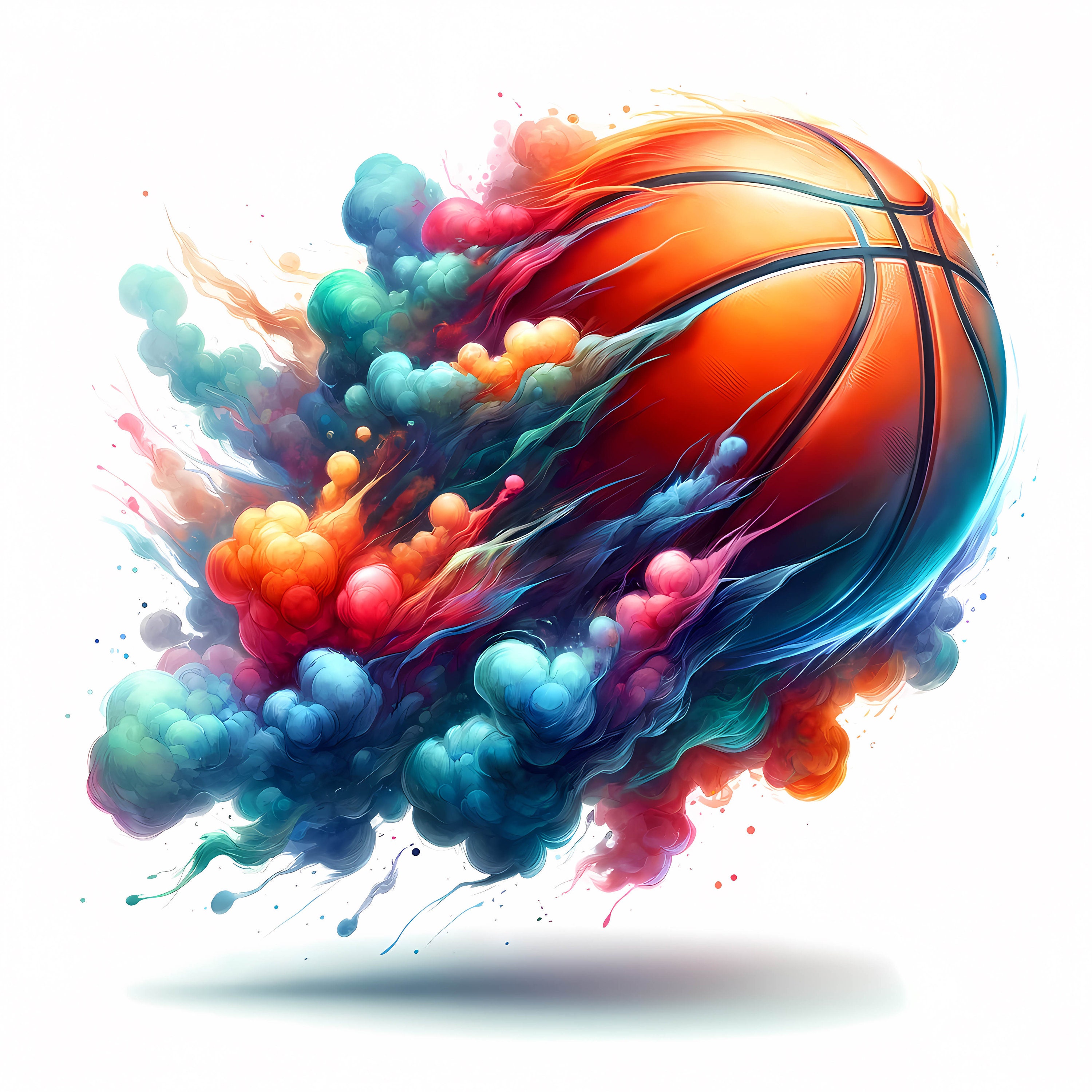 Flaming Basketball Clipart | Dynamic Sports Art (digital Download) Set ...