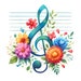 Music Notes Flowers Clipart 12 High-quality Jpgs Floral Music Note ...