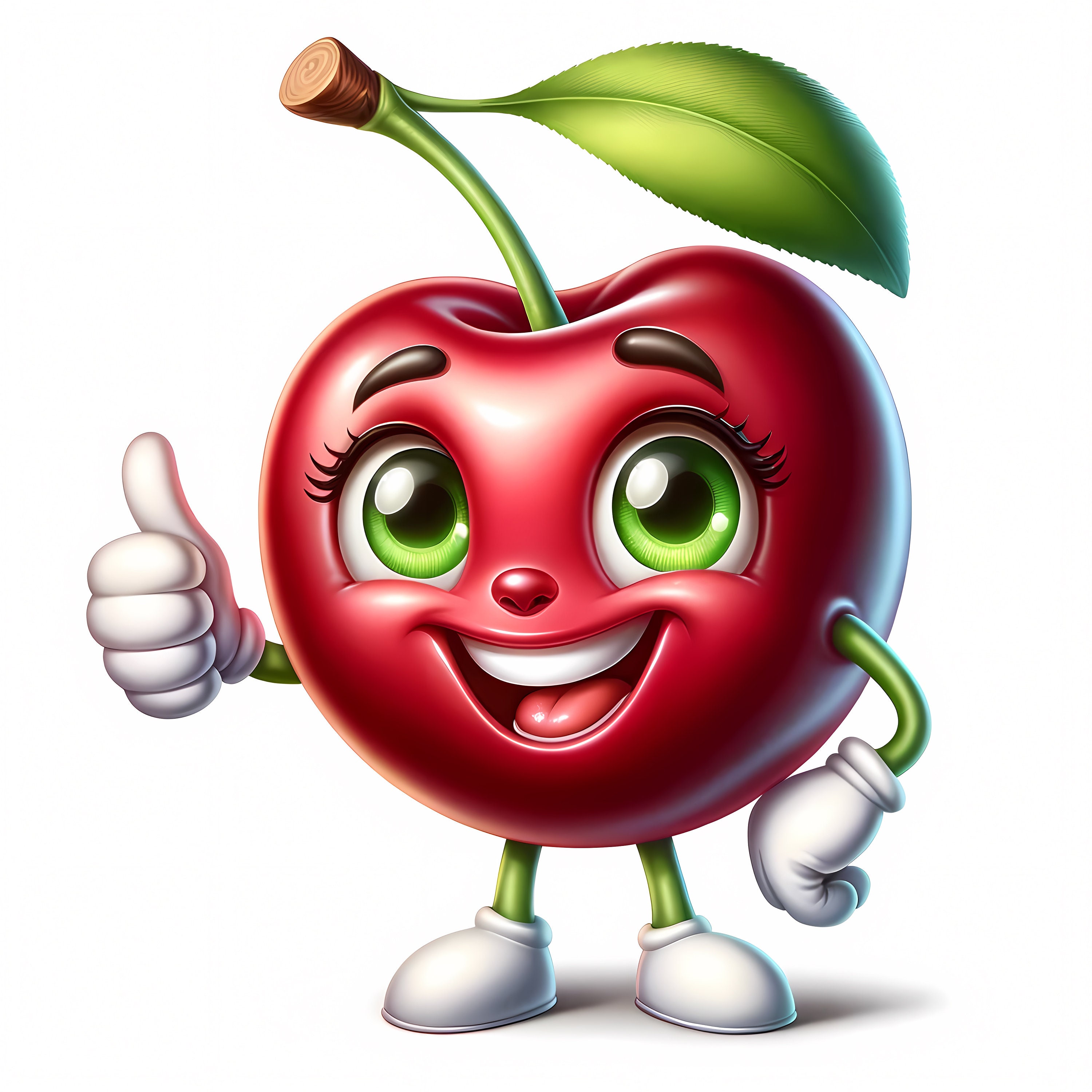 Cute Cherry Clipart Bundle 10 High-quality Jpgs Charming Cherry Kawaii ...