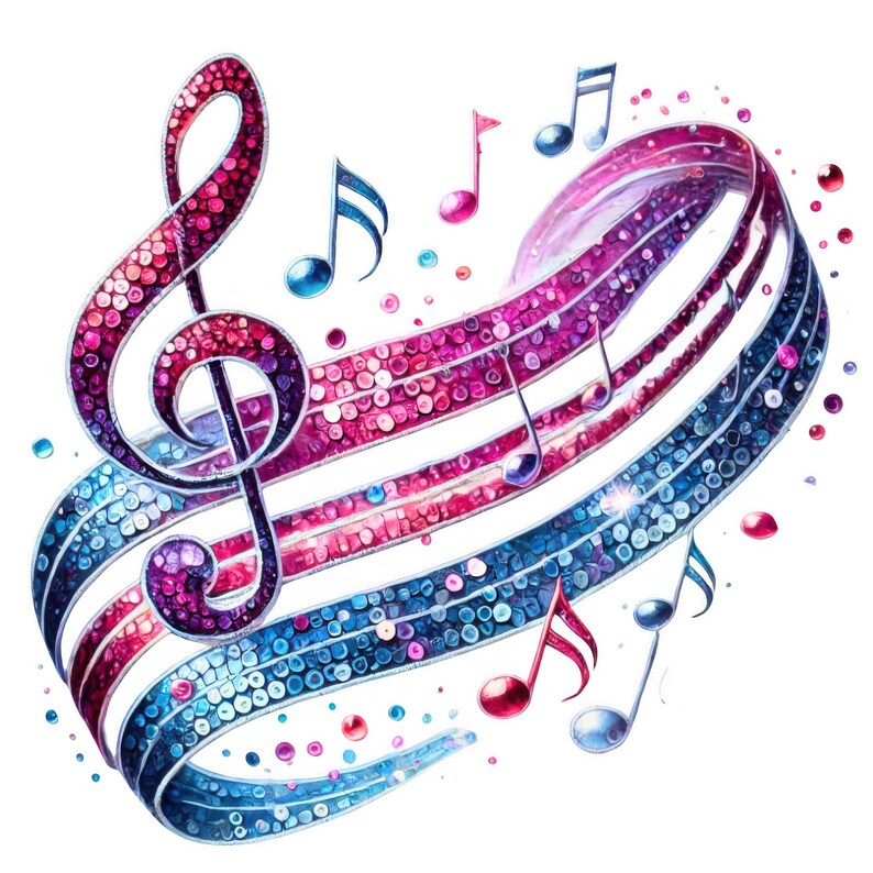 Glitter Sequin Music Note Clipart | 12 PNG Bundle (digital Download) - Etsy