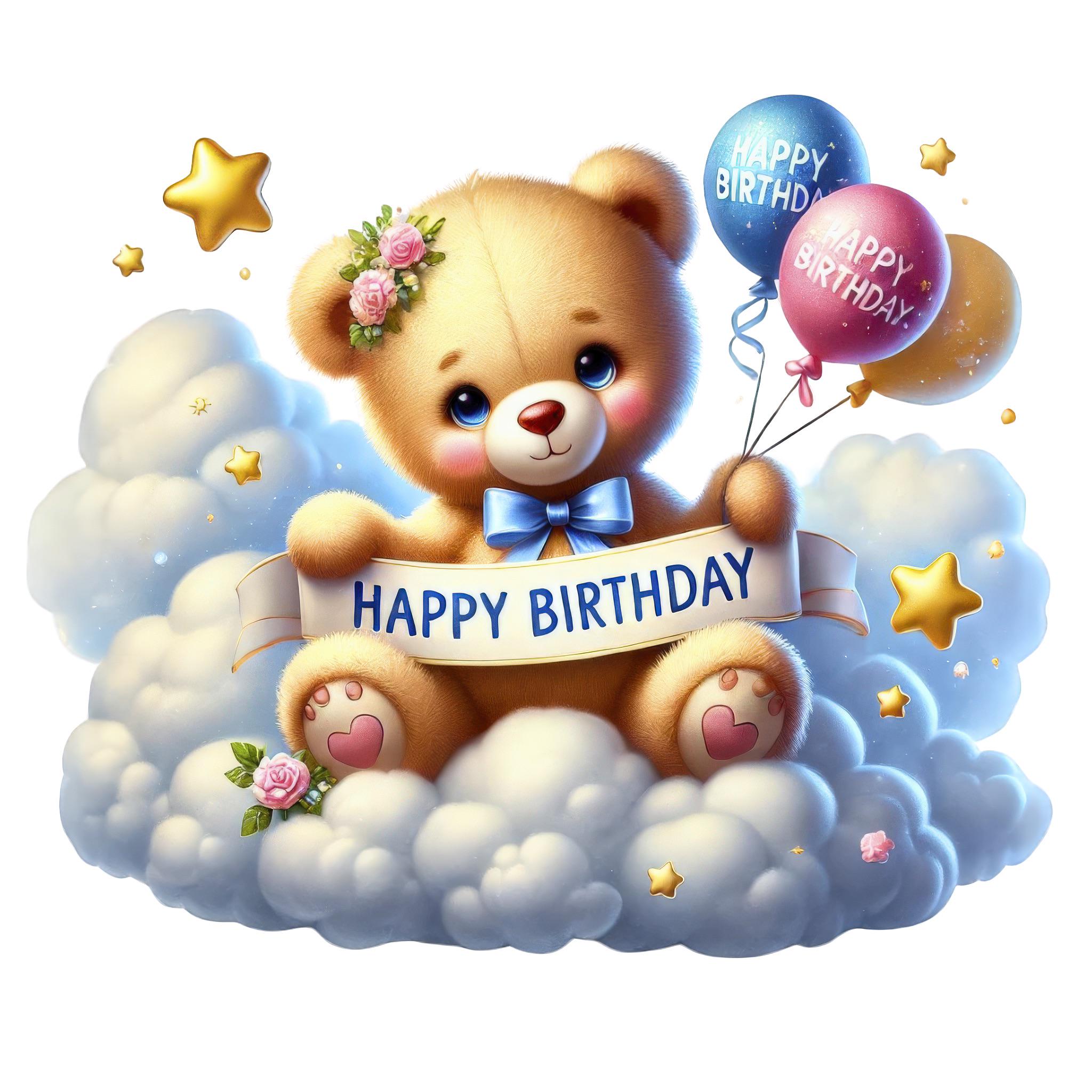 Teddy Bear Birthday Clipart | Cupcakes, Party Art (digital Download) 11 ...
