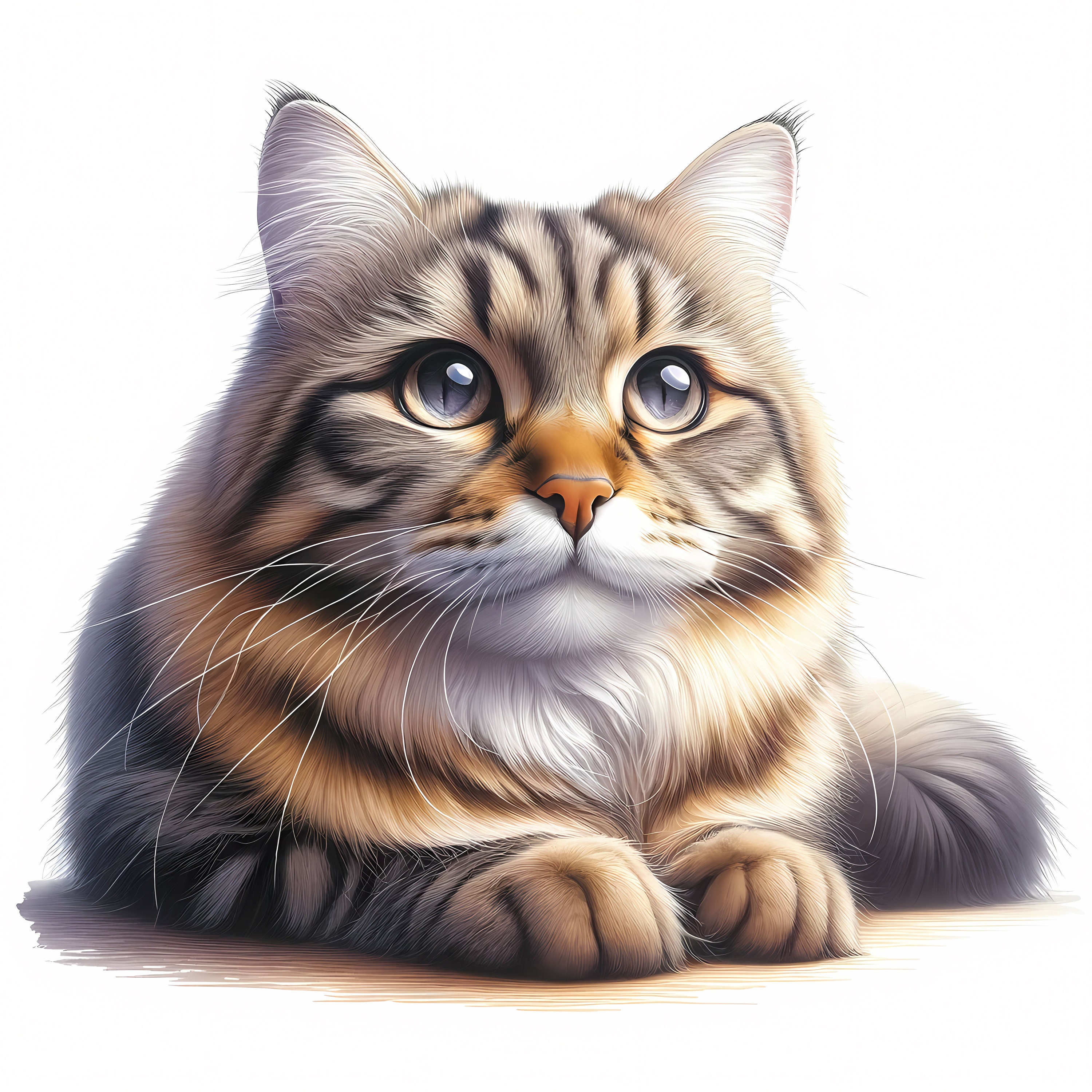 Tabby Cat Clipart | 10 High-quality Jpgs | Clipart Bundle | Wall Art ...