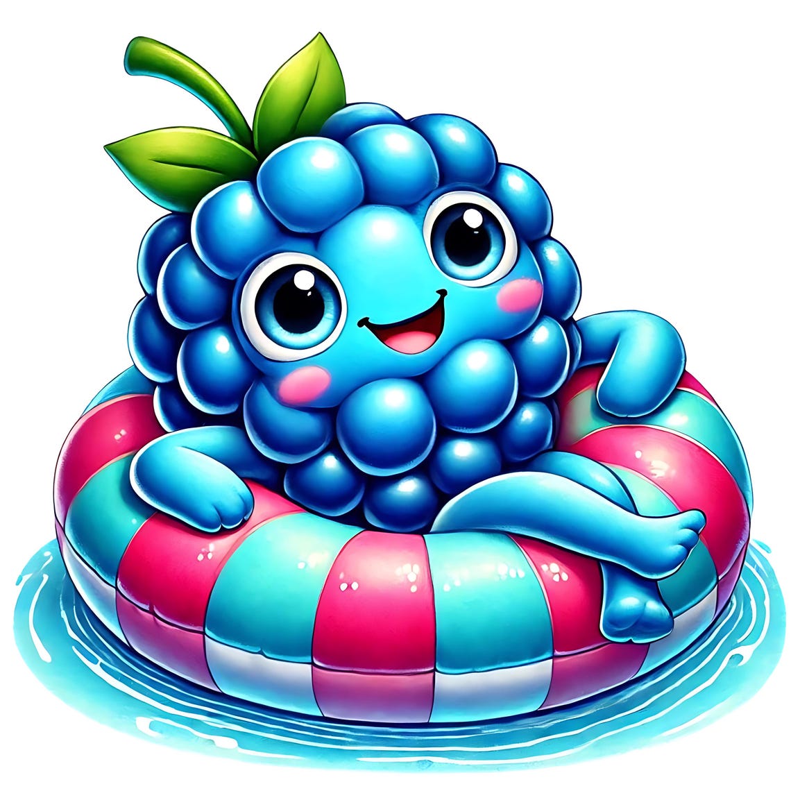 Kawaii Blue Raspberry Clipart Bundle | Cute Fruit Art (digital Download ...