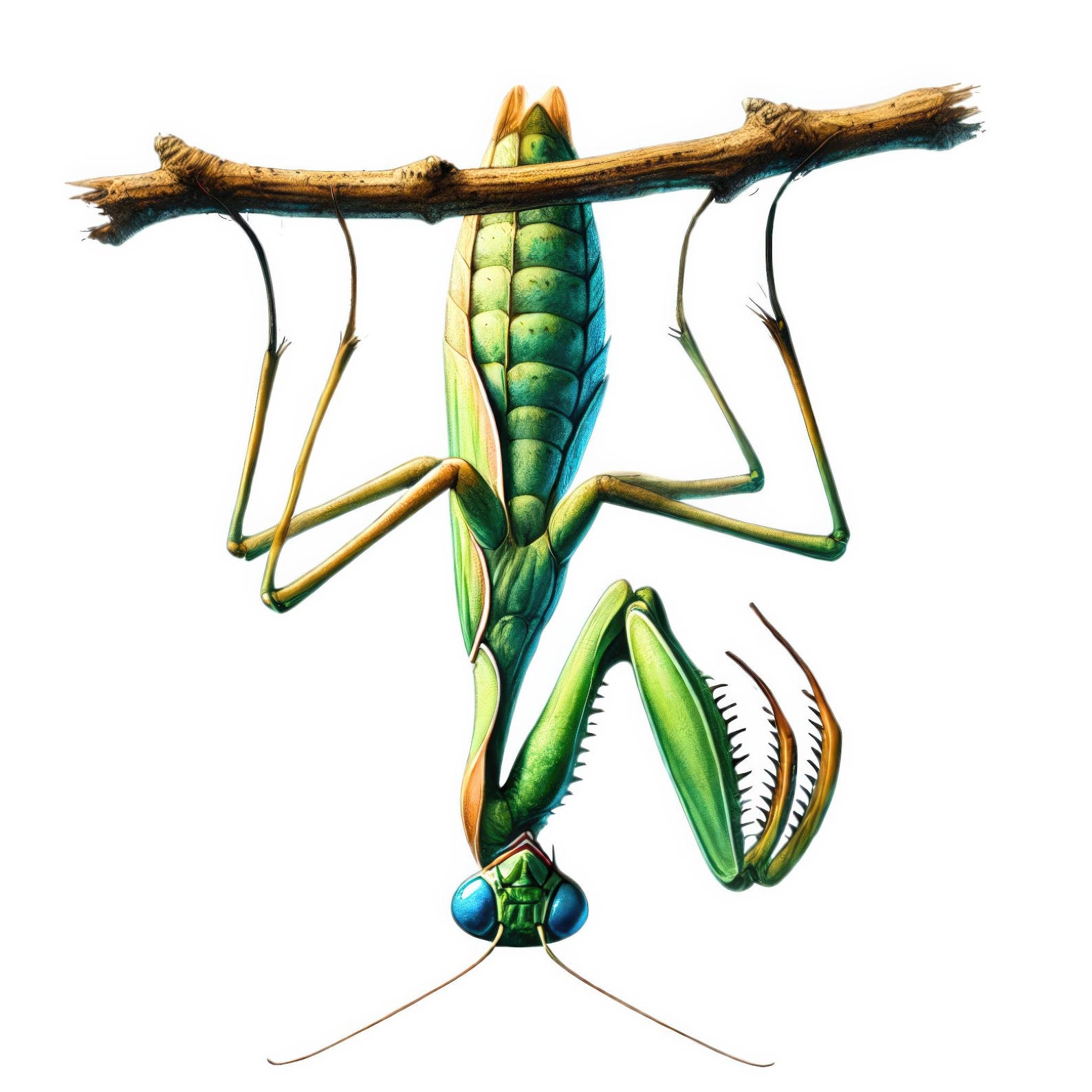 Praying Mantis Clipart | High-quality Green Bug Art (digital Download ...