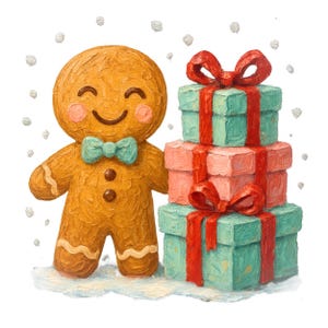 Hand-painted Gingerbread Man Clipart Set | Christmas Cookie PNG ...