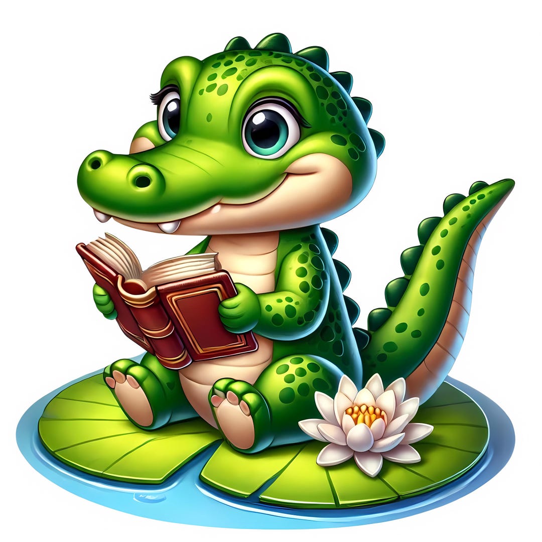 Cute Alligator Clipart | 11 High-quality Jpgs | Adorable Alligator ...