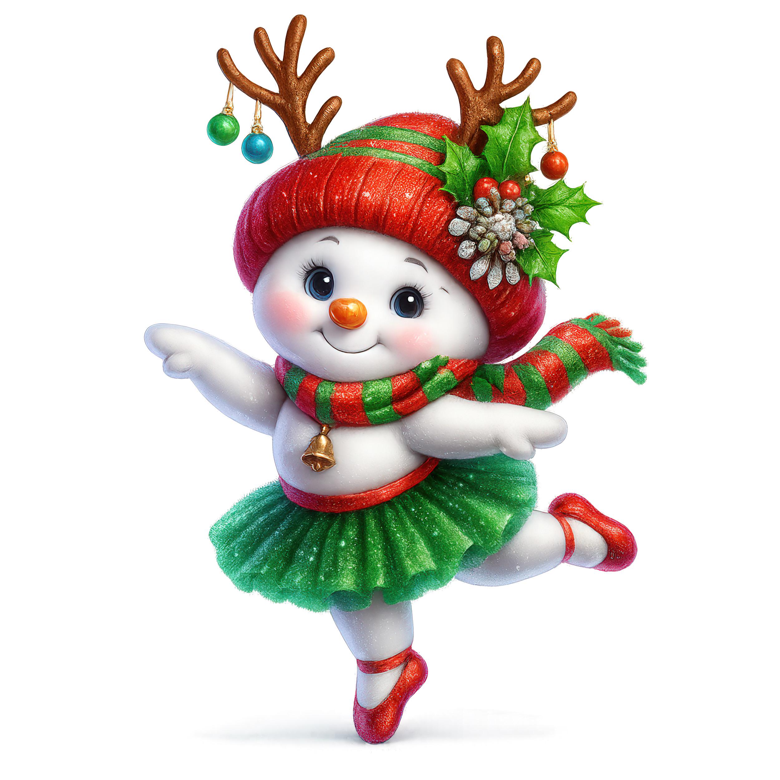 Ballerina Snowman Clipart: Christmas Snowlady PNG (digital Download - Etsy
