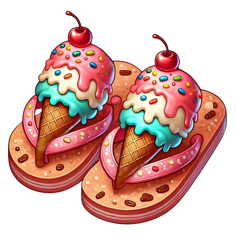 Rainbow Flip Flops Clipart: Summer Beach Designs (digital Download ...