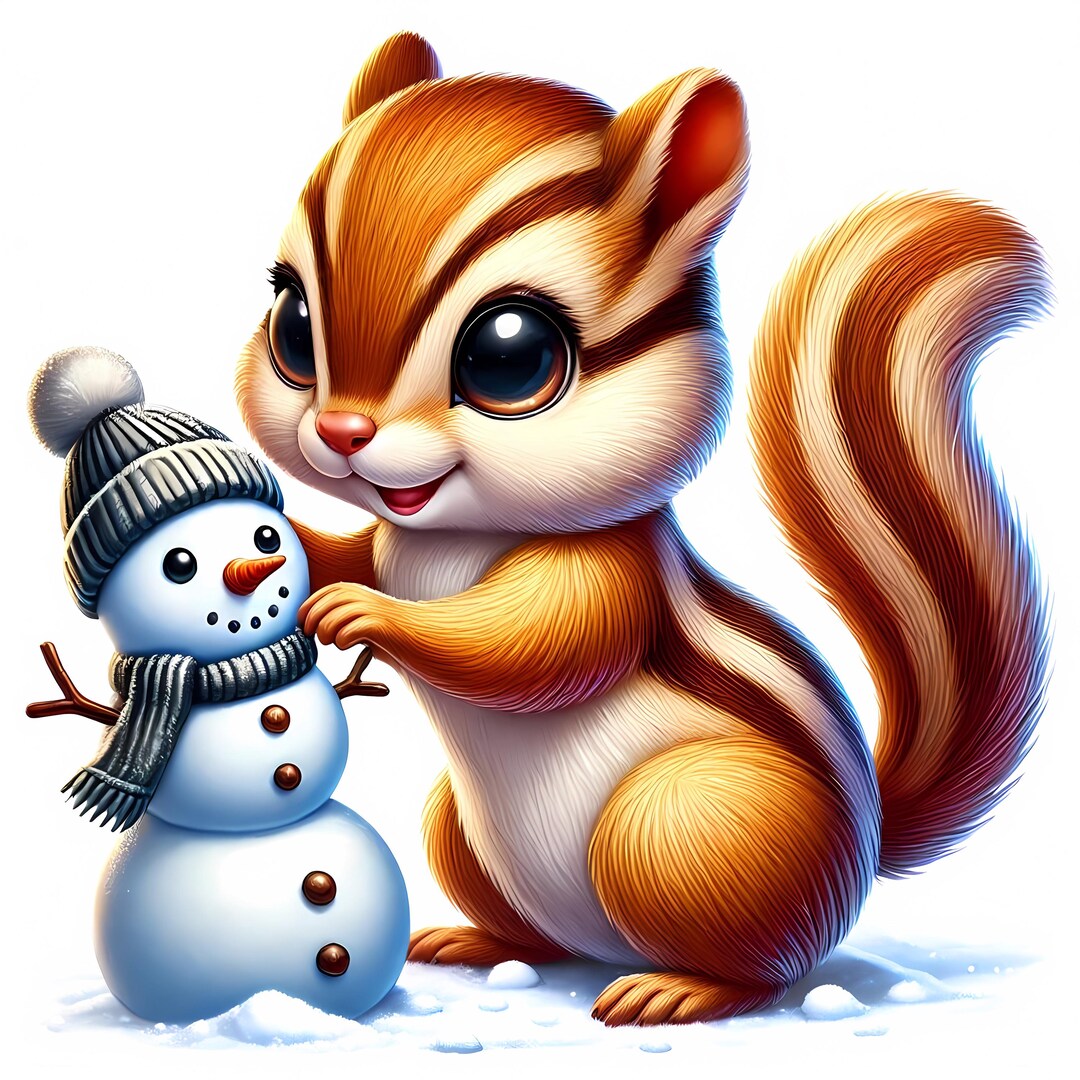 Cute Chipmunk Clipart 12 High-quality Jpgs Adorable Cartoon Chipmunk ...