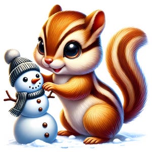 Cute Chipmunk Clipart | 12 High-quality Jpgs | Adorable Cartoon ...