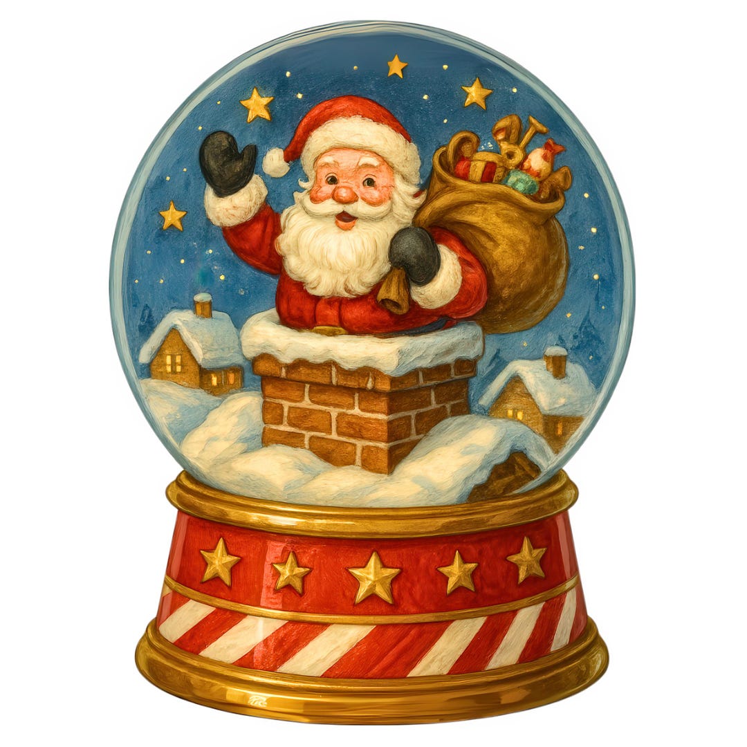 16 Christmas Snow Globe Clipart Bundle: Winter Village PNG (digital ...