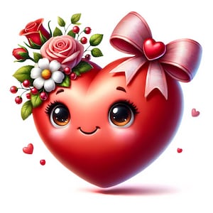 Cute Heart Clipart | 12 High-quality Jpgs | Adorable Cute Heart Clipart ...
