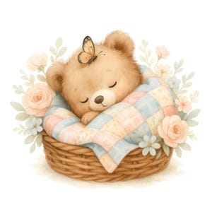 Teddy Bear Clipart Bundle: Nursery Decor, Teddies Nursery Kids, 12 PNG ...