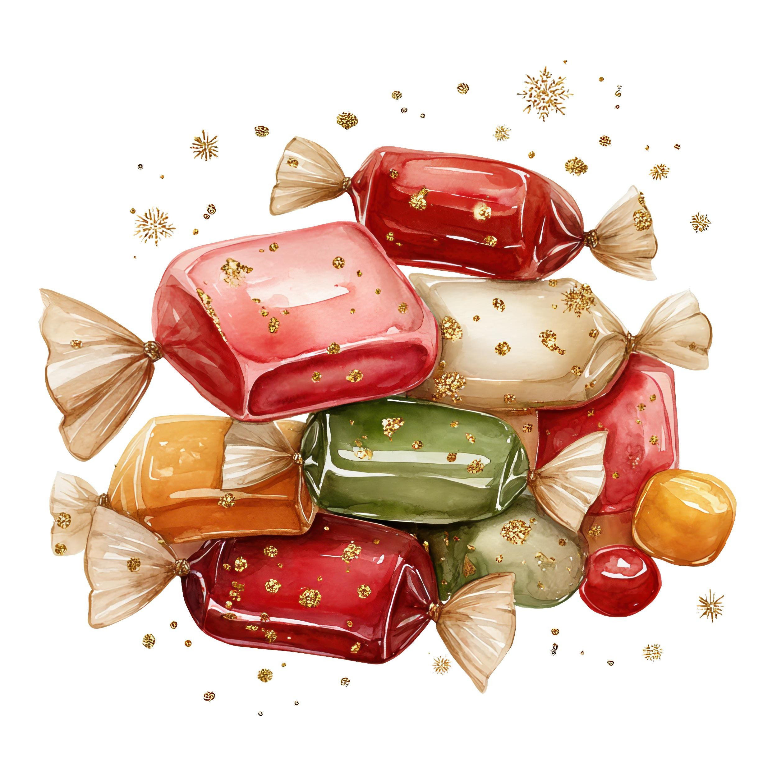 Christmas Candies Clipart | Festive Holiday Treat Graphics | Digital ...
