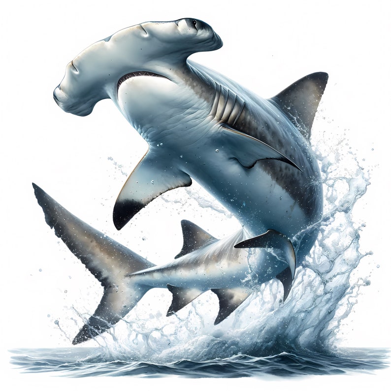 Hammerhead Shark Clipart Bundle 10 High-quality Jpgs Marine ...