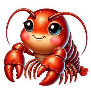 Cute Kawaii Crawfish Clipart Bundle | Nursery Decor (digital Download ...