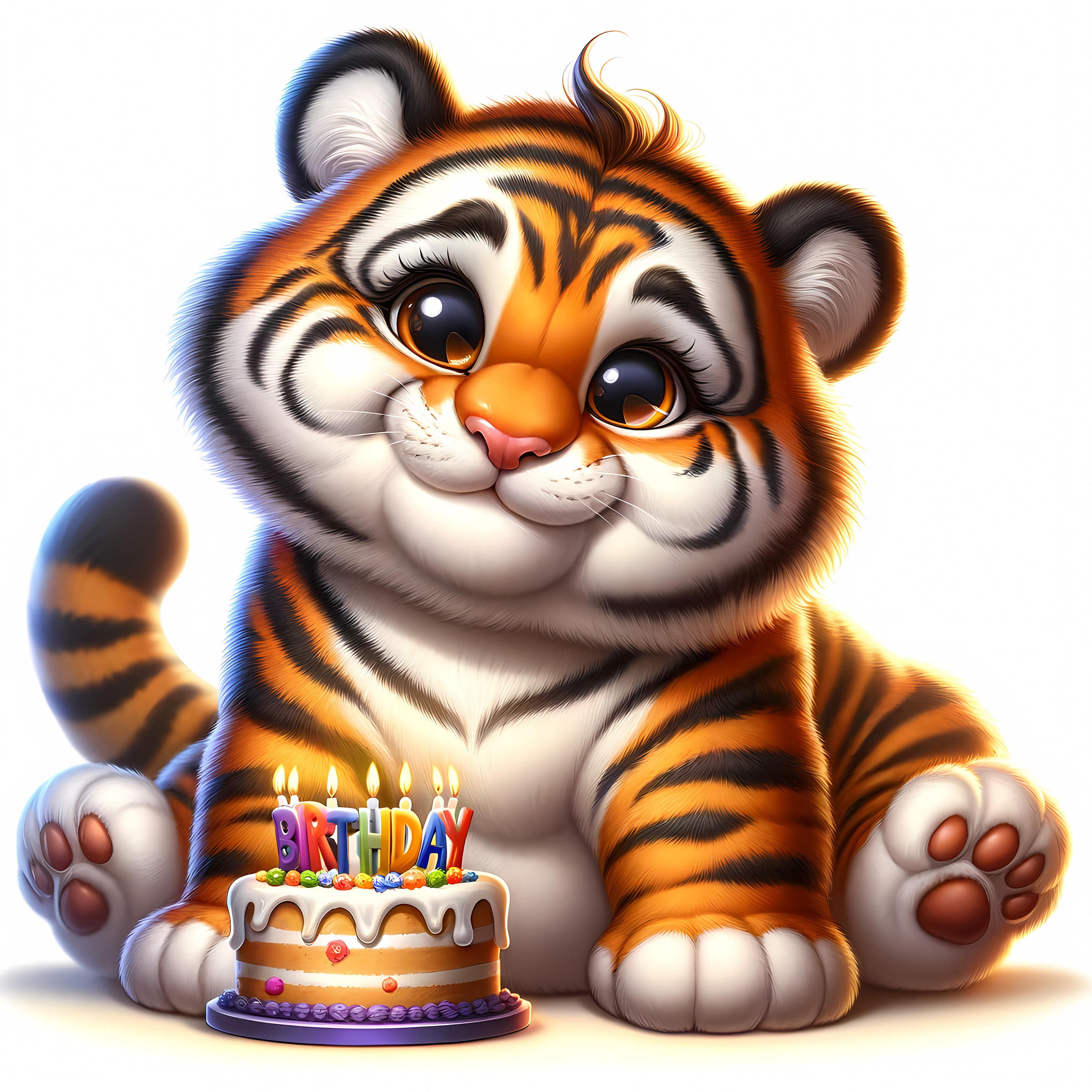 Cute Tiger Clipart Bundle – Nursery Decor, Forest Animal Art (digital ...