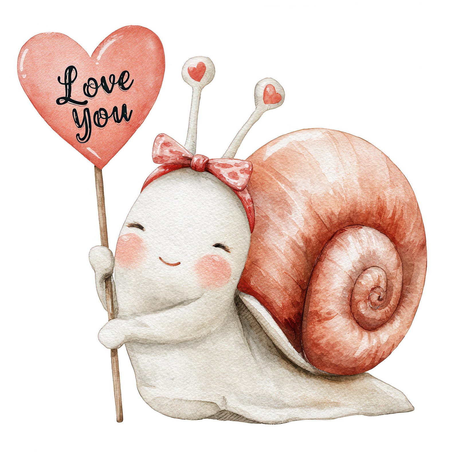 Snail Valentine's Day Clipart | Adorable Whimsical Graphics | Digital ...