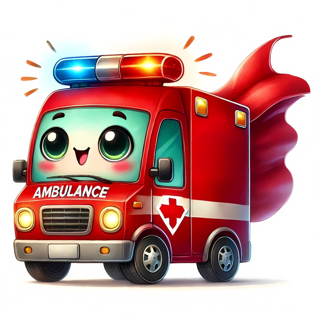 Cute Ambulance Clipart | 12 High-quality Jpgs | Adorable Ambulance ...