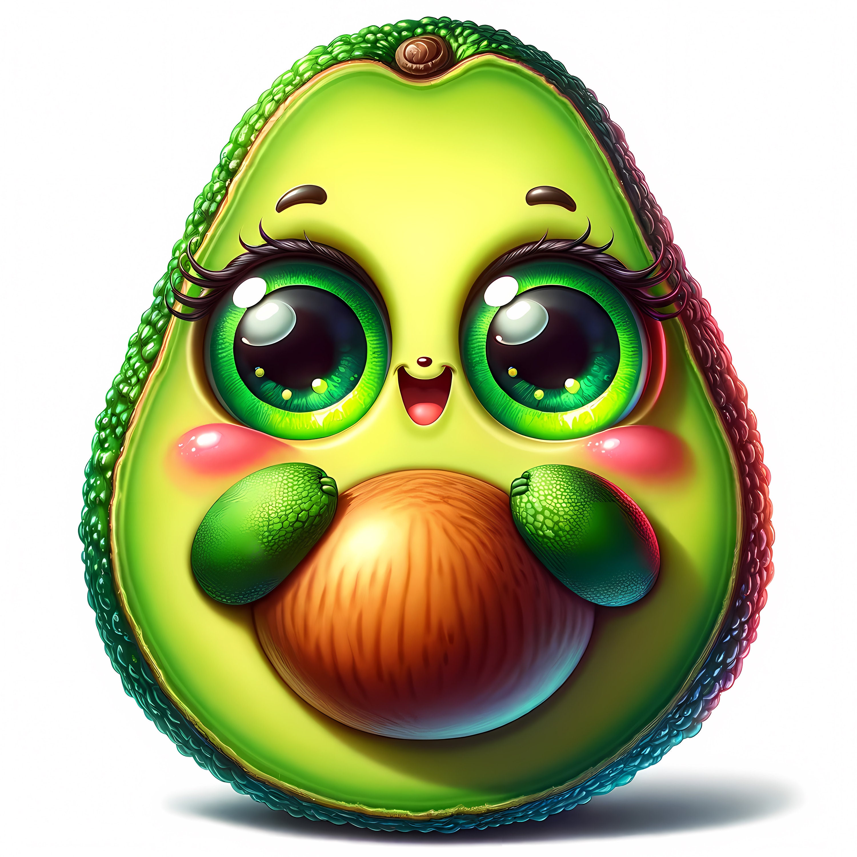 Cute Avocado Clipart Bundle 12 High-quality Jpgs Adorable Avocado ...
