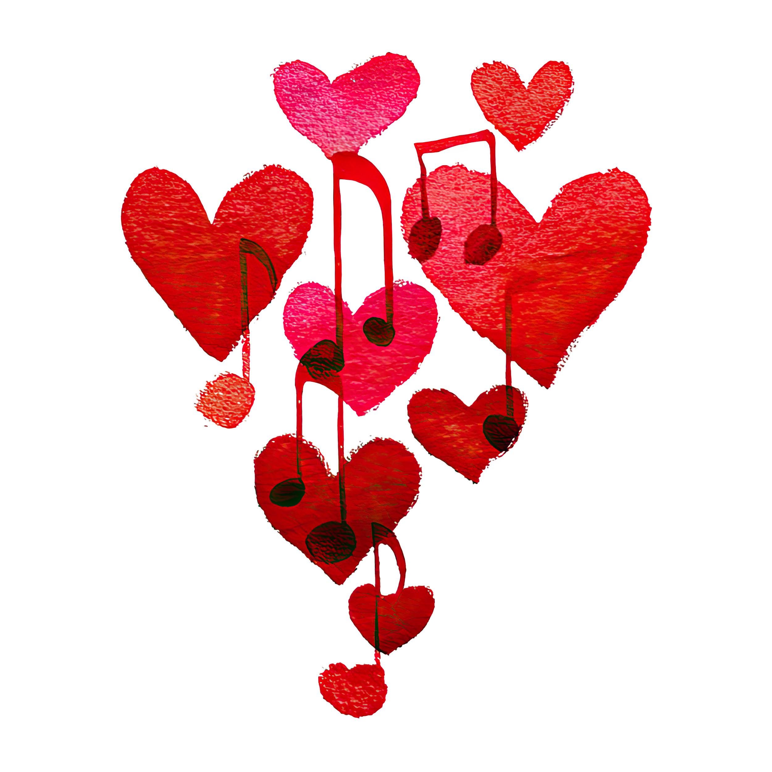 Valentine's Day Music Notes Clipart | Romantic Musical Graphics ...