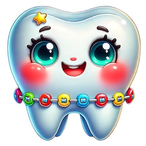 Cute Teeth Clipart Bundle | Dental Art, Nursery Decor (digital Download ...