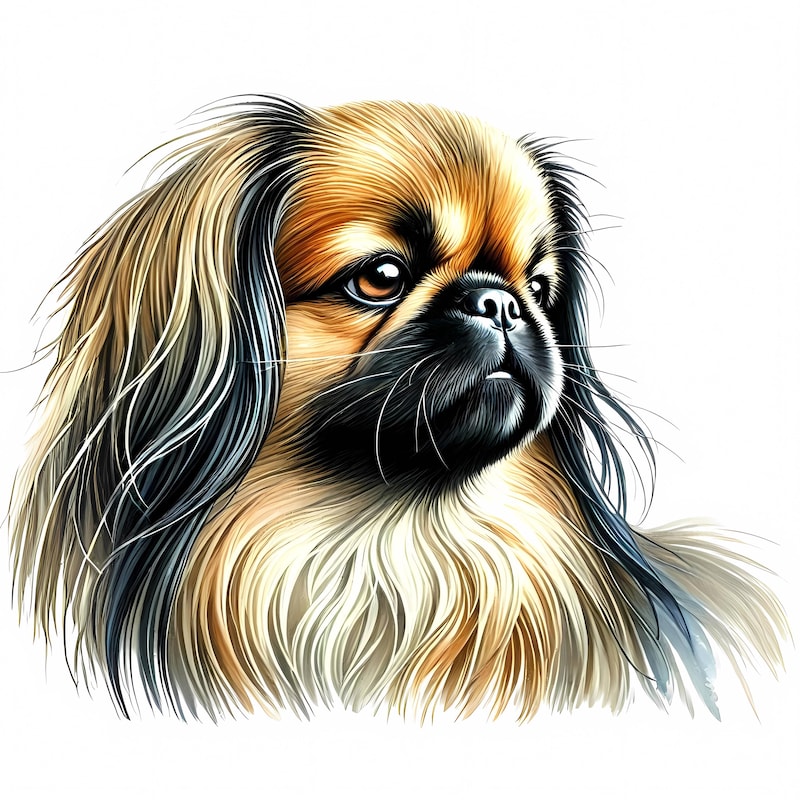 Watercolor Pekingese Clipart - Etsy