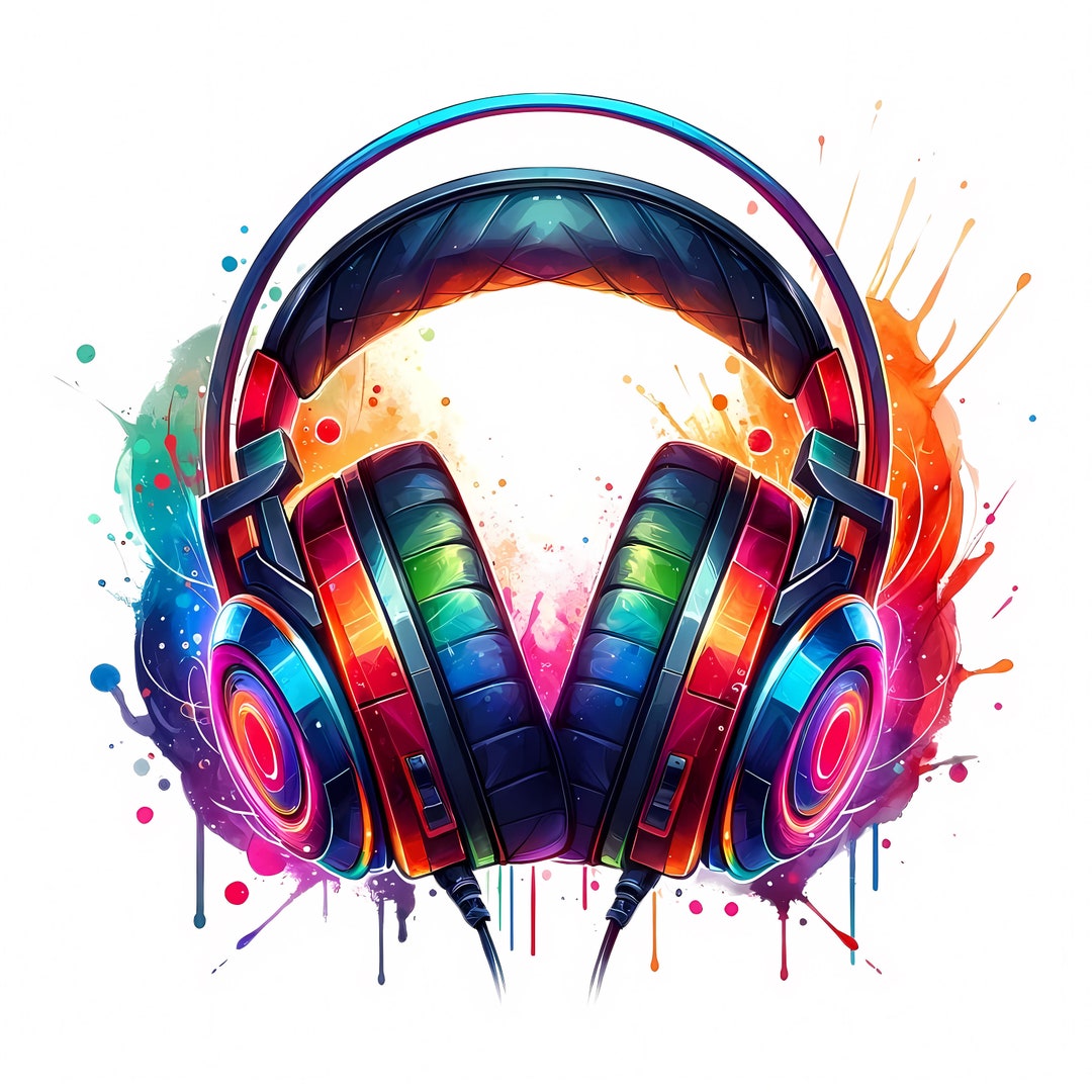 Colorful Game Headphone Clipart | 12 High-quality Jpgs | Vibrant Game ...