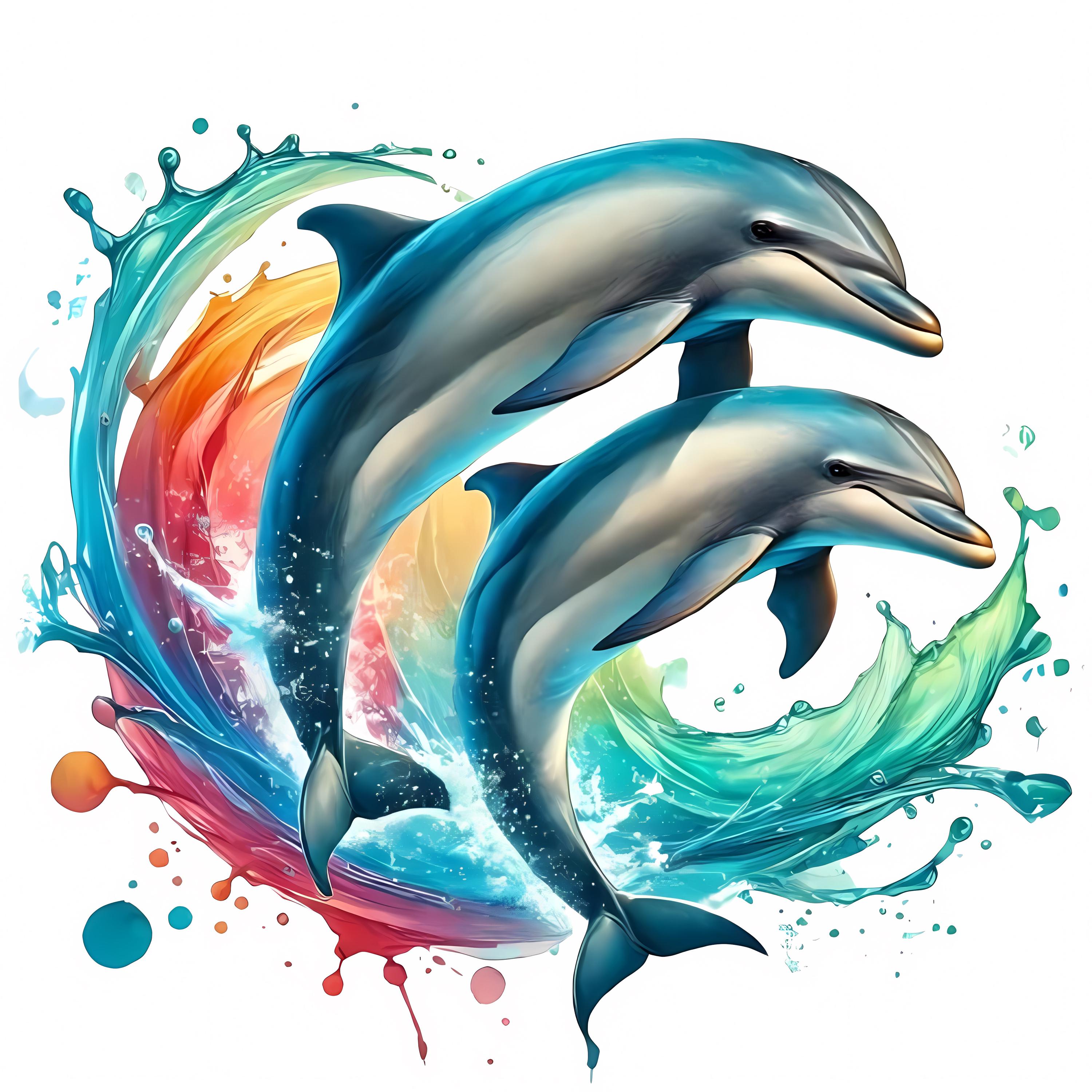 Playful Dolphin Clipart Bundle | Marine Animal Art (digital Download ...