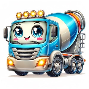 Cute Construction Vehicles Clipart | 10 High-quality Jpgs | Clipart ...
