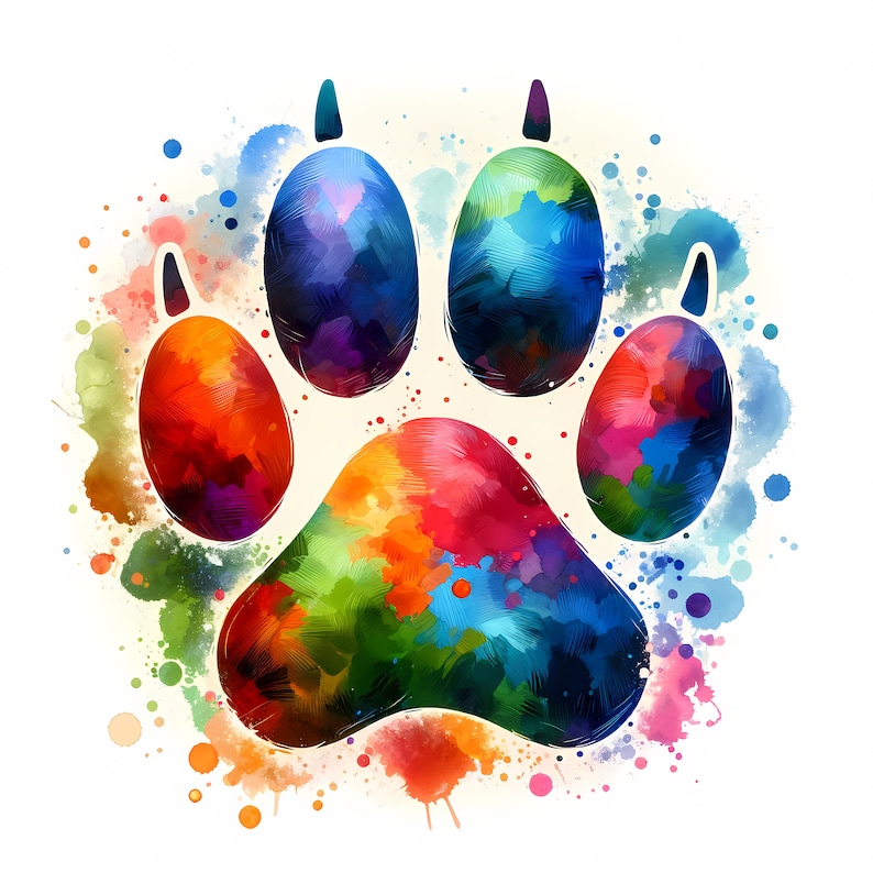 Paw Print Clipart 12 High-quality Jpgs Colorful Paw Print Clipart ...