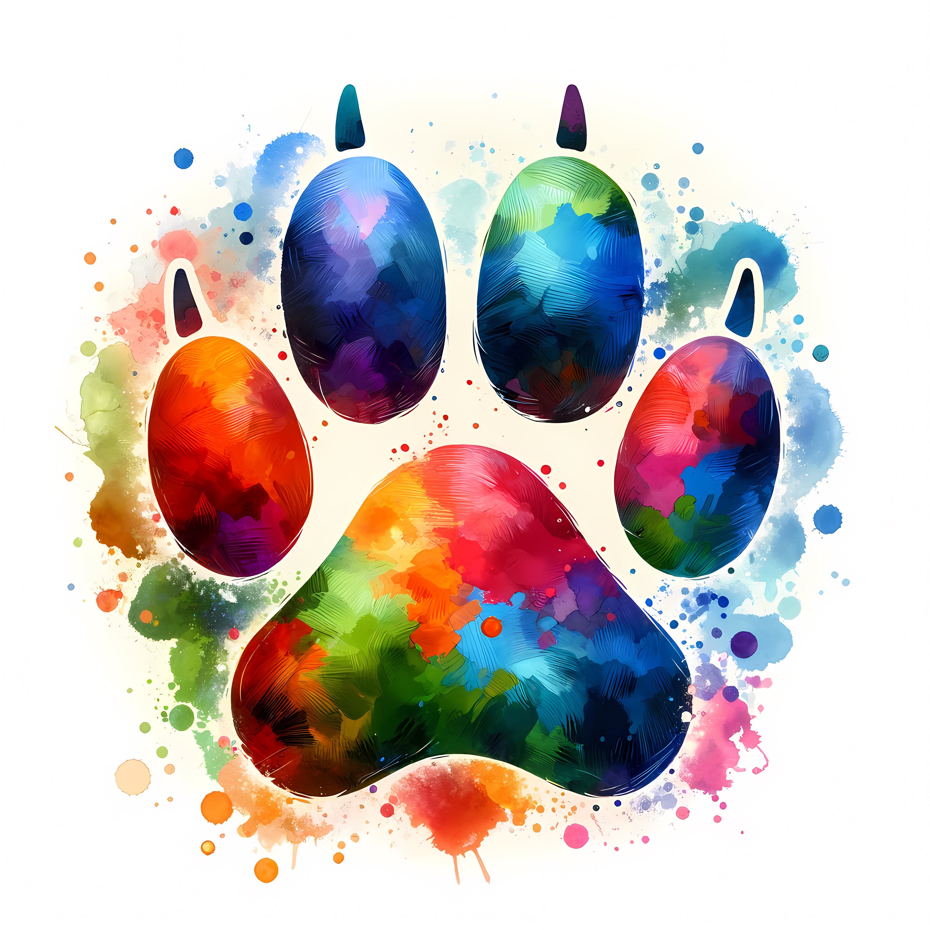 Paw Print Clipart 12 High-quality Jpgs Colorful Paw Print Clipart ...