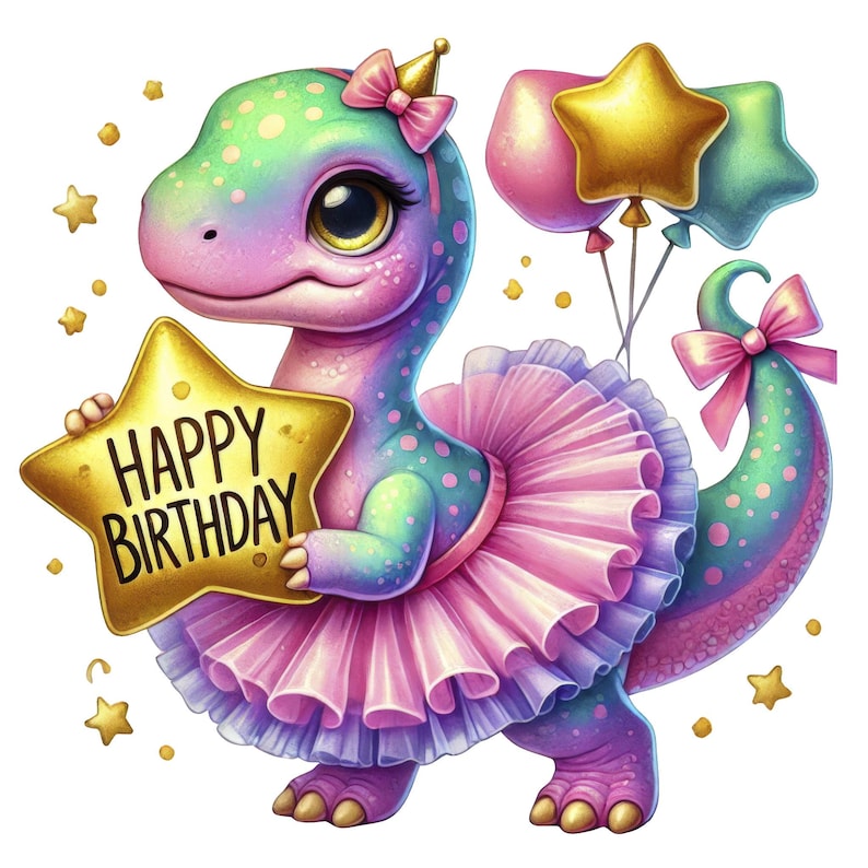 Dinosaur Birthday Clipart | Party Dino Kids Graphic (digital Download ...