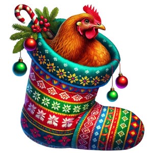 Christmas Chicken Clipart | 11 High-quality Pngs | Festive Christmas ...