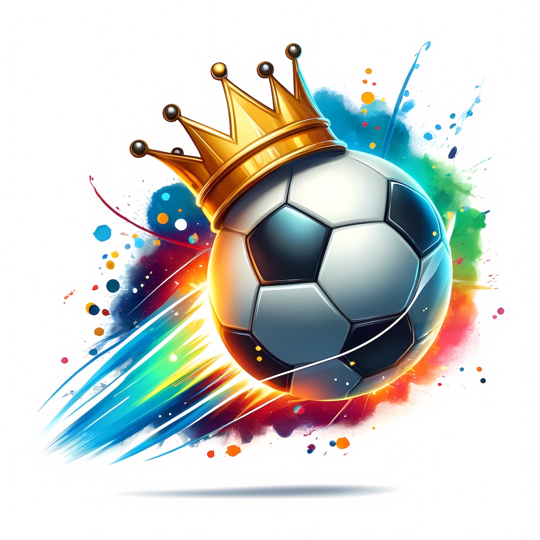 Crowned Soccer Ball Clipart: Royalty Football Art (digital Download ...