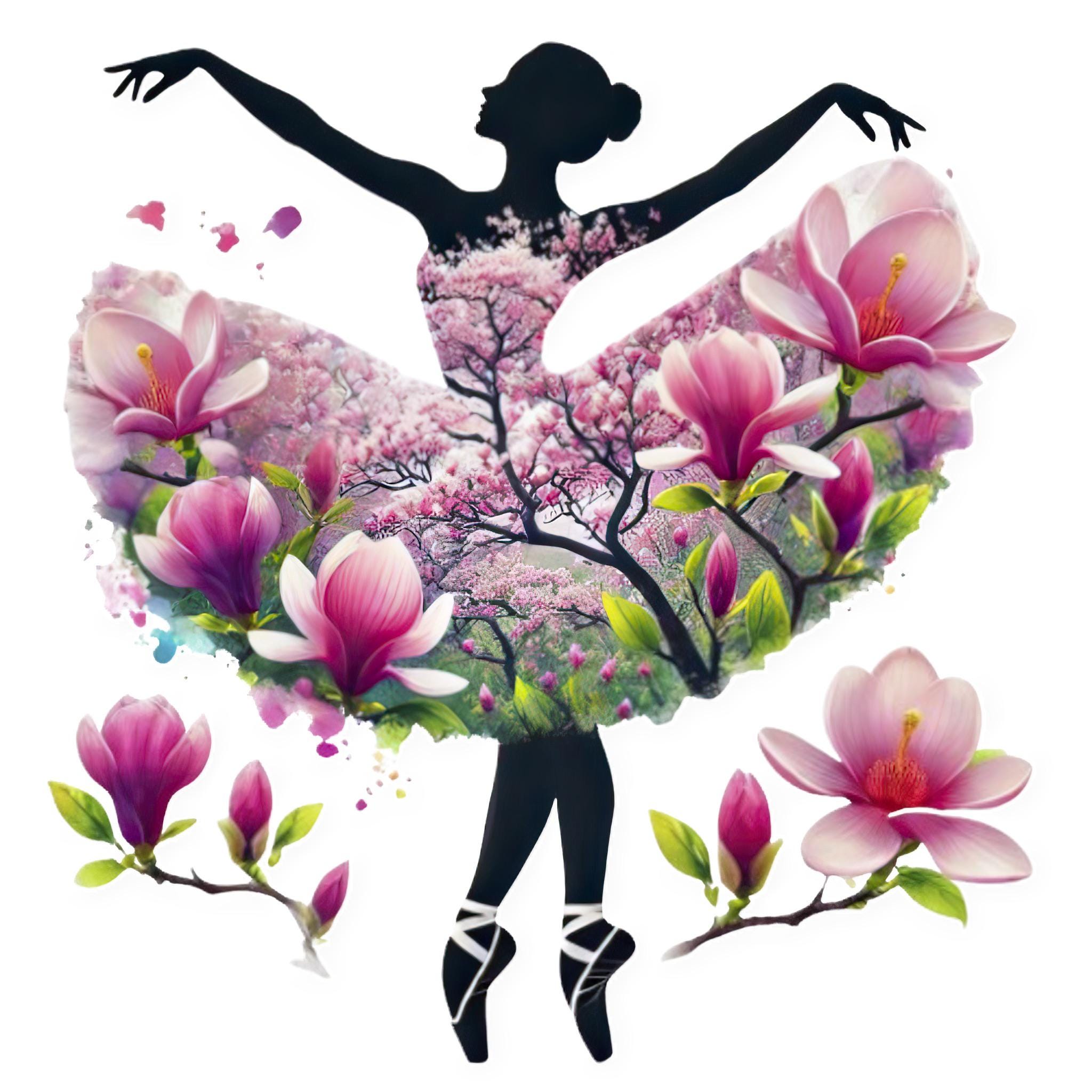 Ballet Dancer Clipart – Floral Ballerina PNG Bundle (digital Download ...