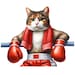 Boxing Cat Clipart 14 High-quality Jpgs Funny Boxing Cat Clipart Bundle ...
