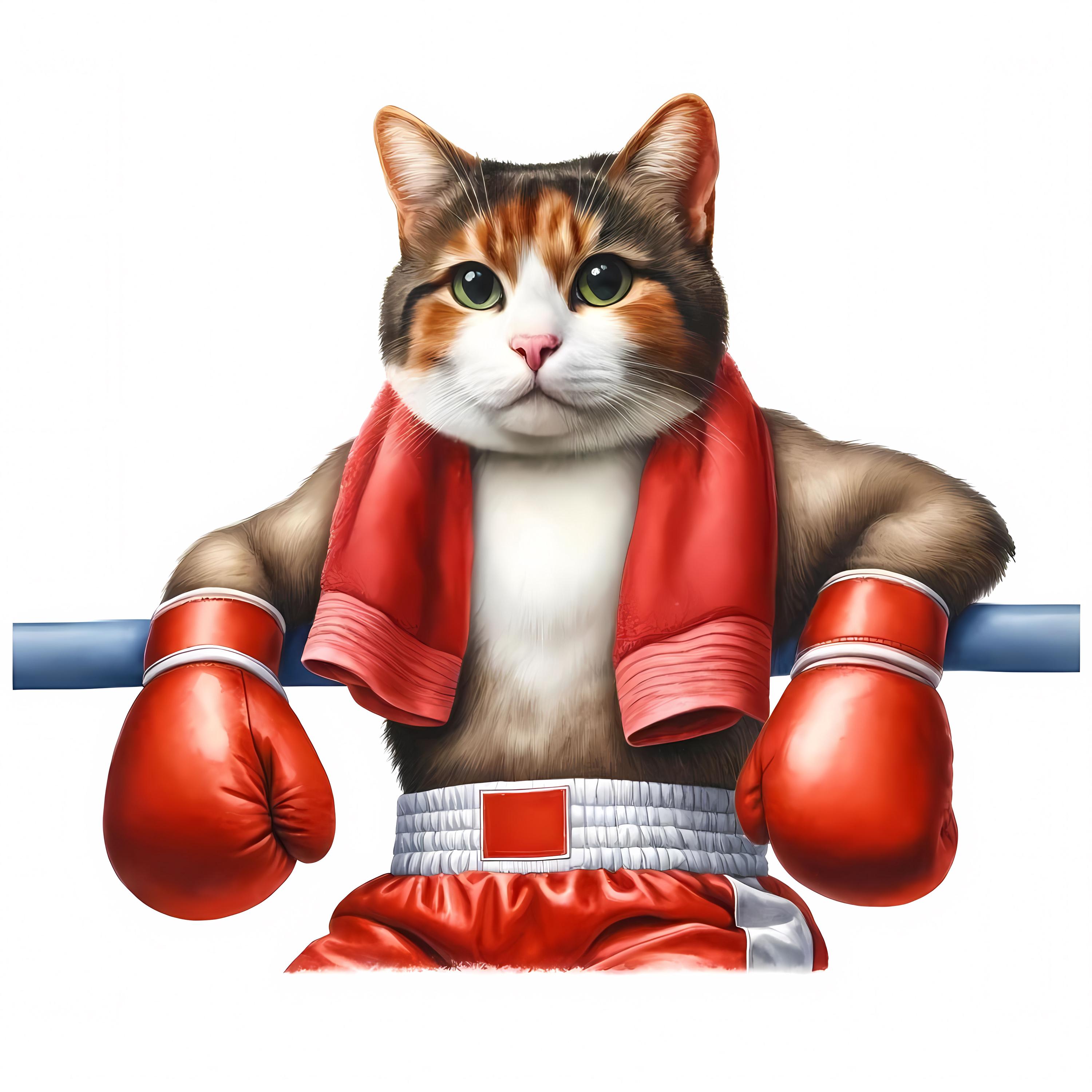 Boxing Cat Clipart 14 High-quality Jpgs Funny Boxing Cat Clipart Bundle ...