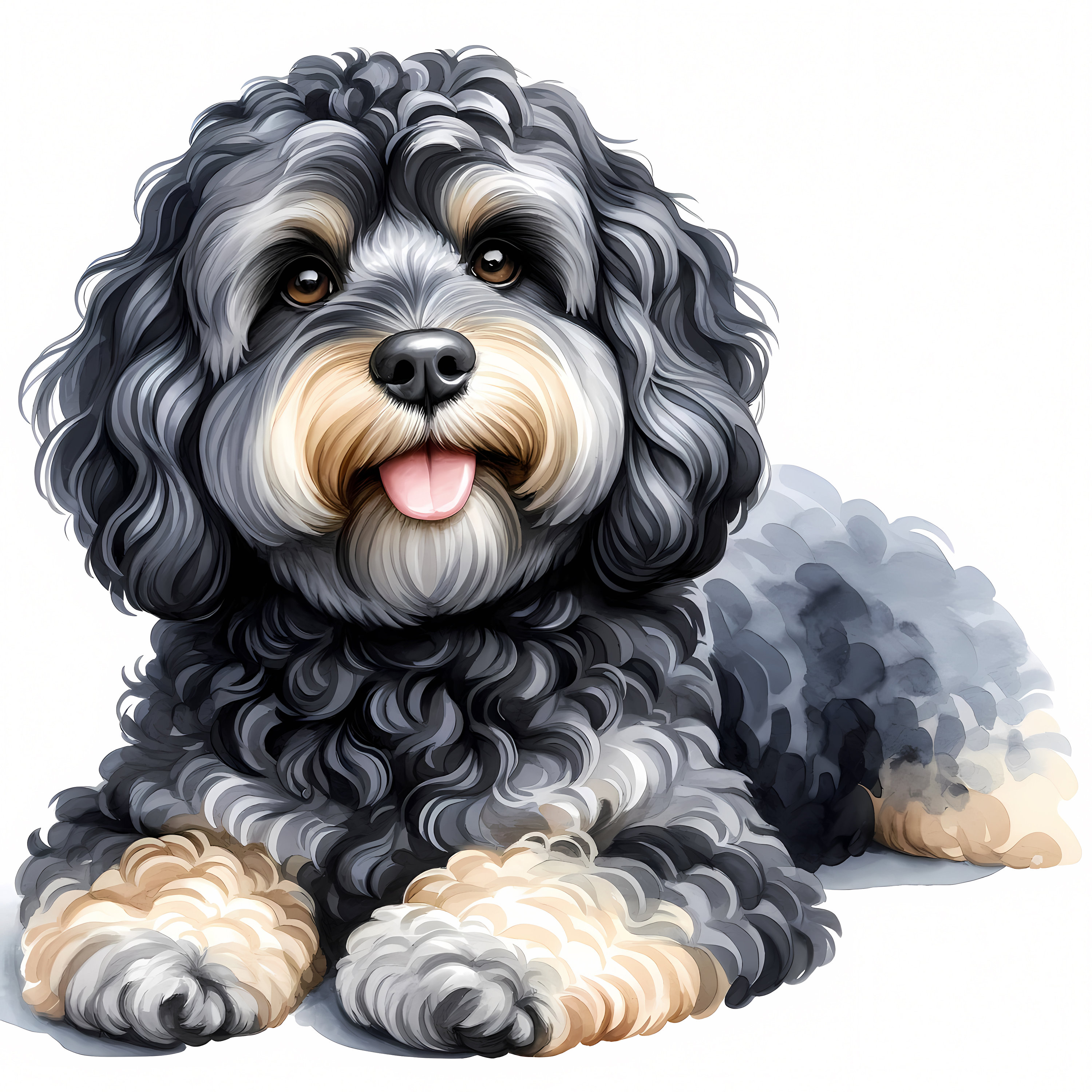 Black and Grey Cockapoo Clipart 11 High-quality Jpgs Digital Download ...