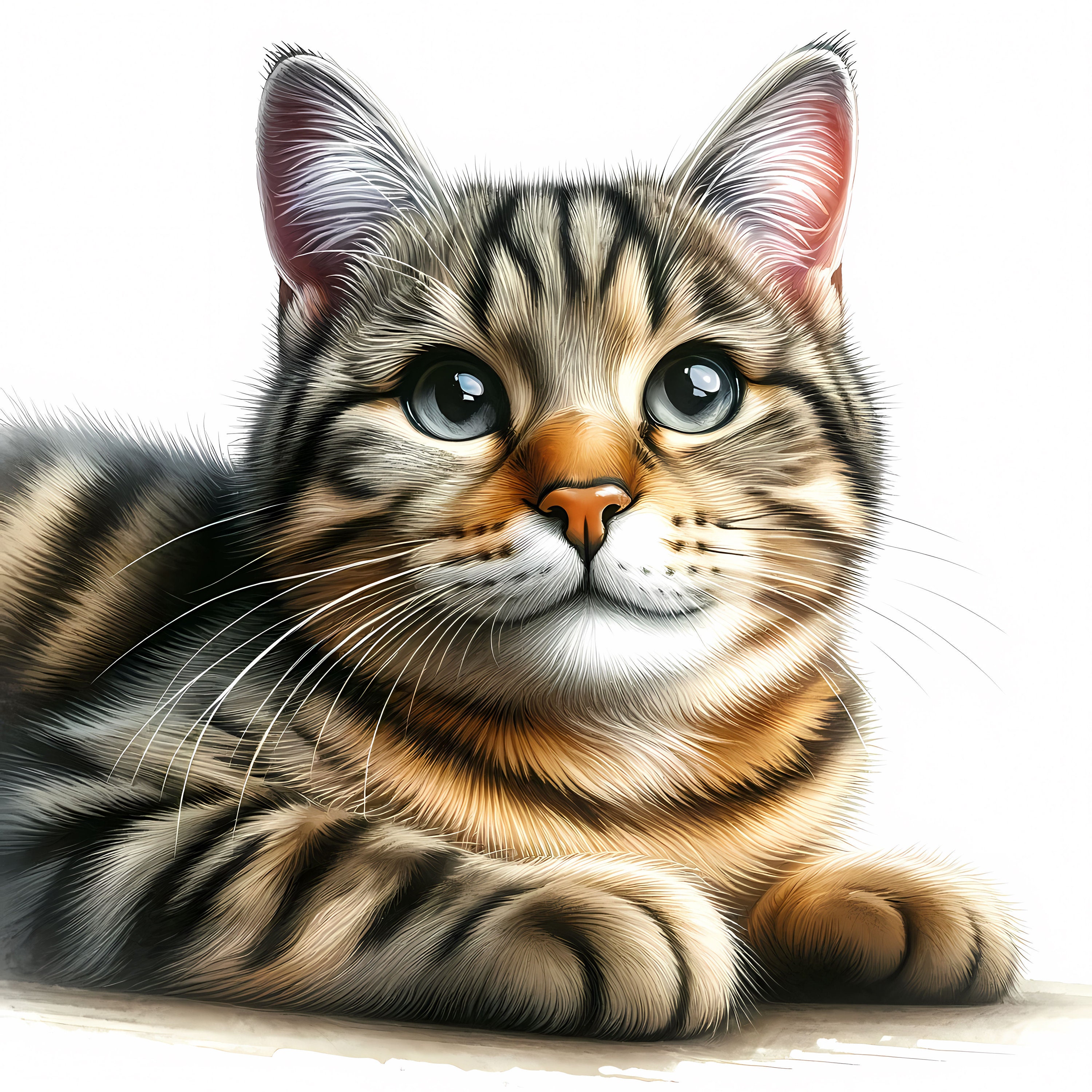 Tabby Cat Clipart | 10 High-quality Jpgs | Clipart Bundle | Wall Art ...