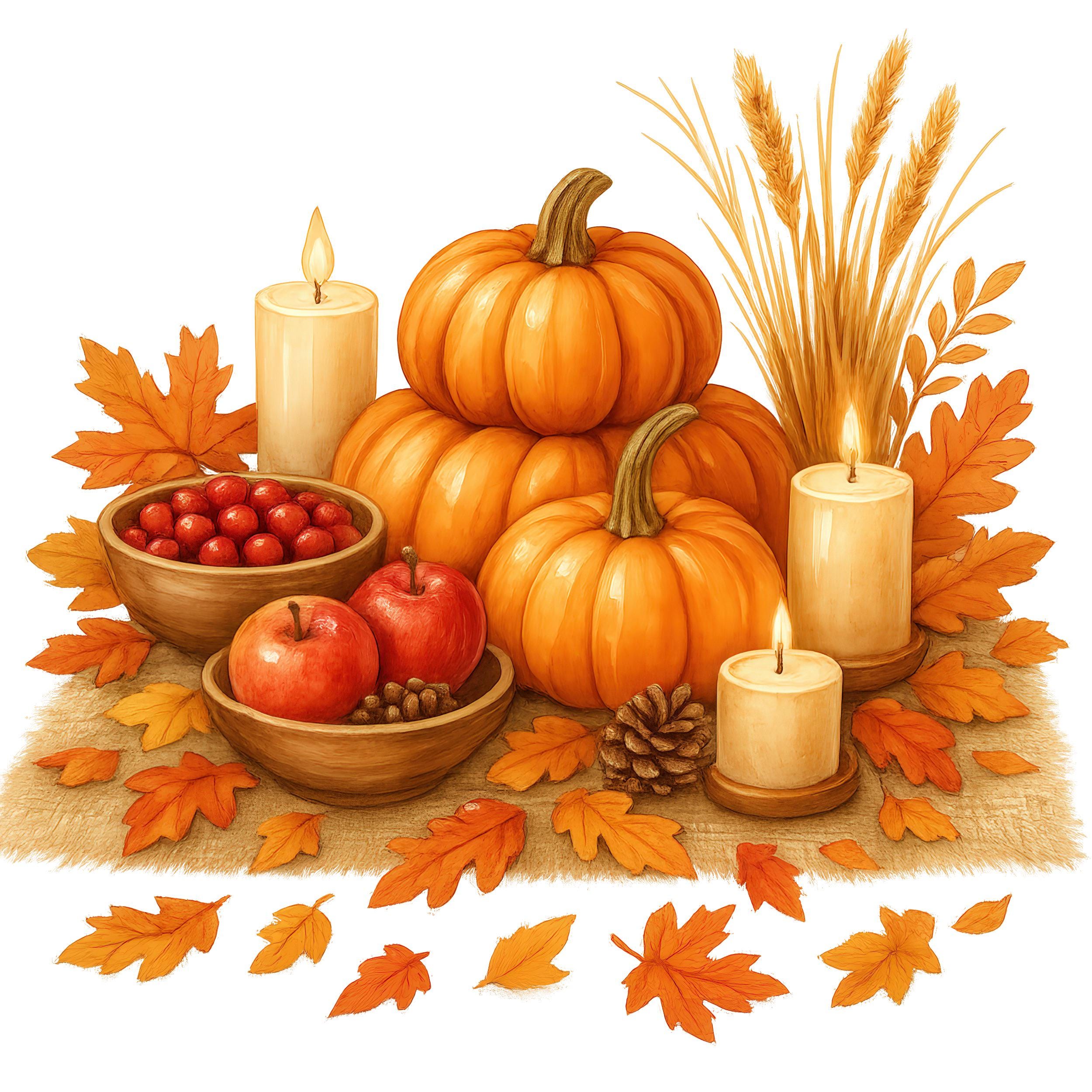 Fall Harvest Clipart: Thanksgiving PNG Images (digital Download - Etsy